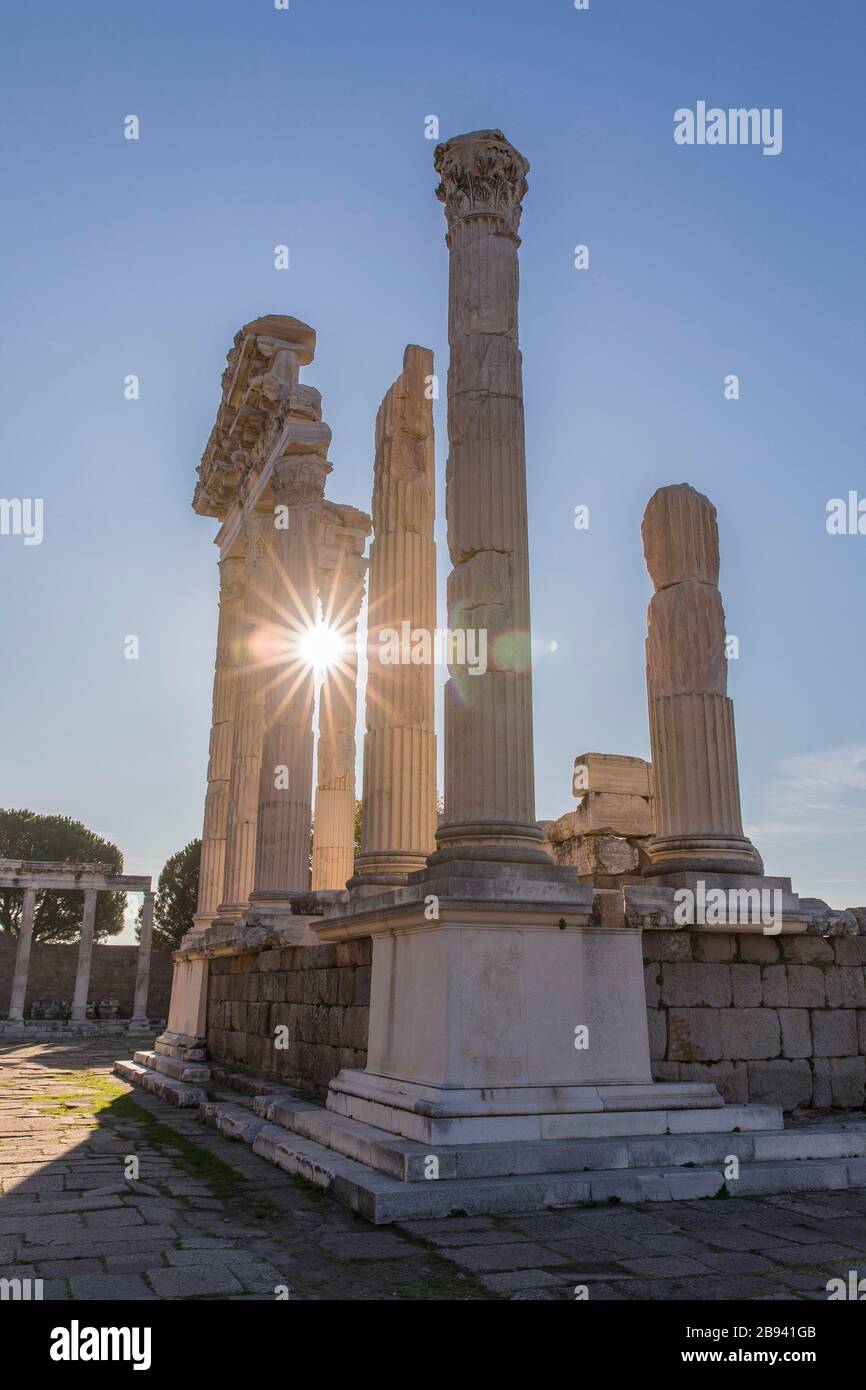 Trajan temple in ancient city of Pergamon in Turkey Stock Photo - Alamy