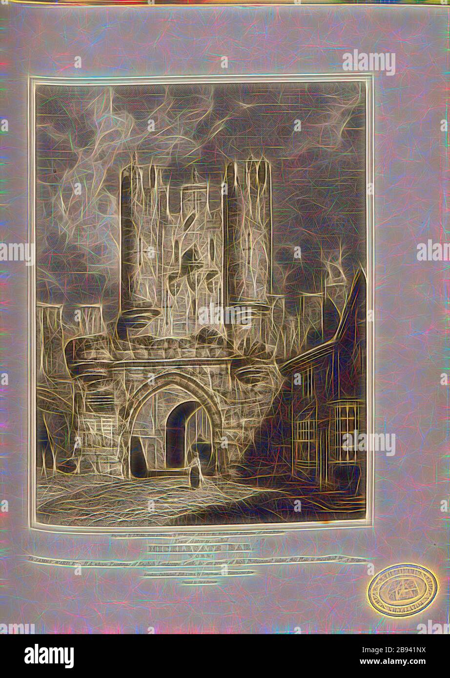 Tower Gateway, called Micklegate Bar, York, City Gate in York, signed ...