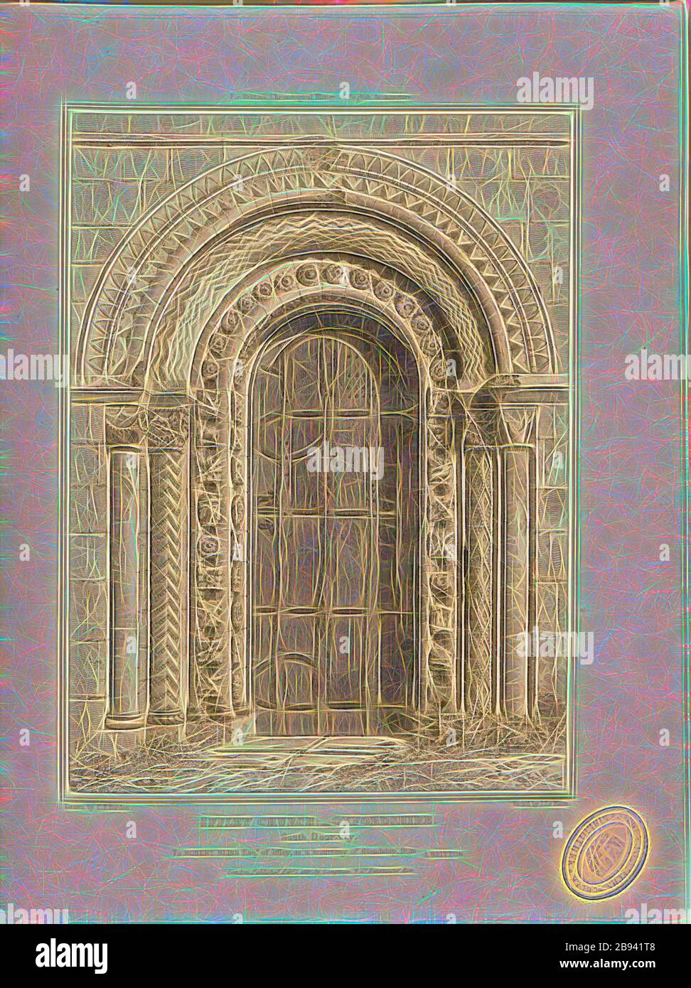 Iffley Church, Oxfordshire, south door-way, Door of St Mary's Church at ...