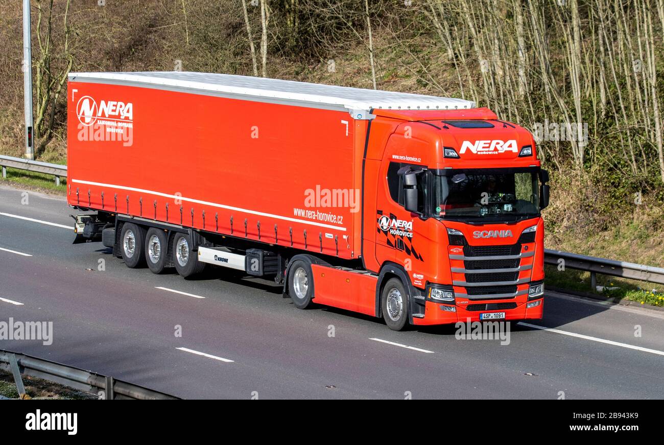 Nera Horovice; HGV Haulage delivery trucks, orange lorry ...