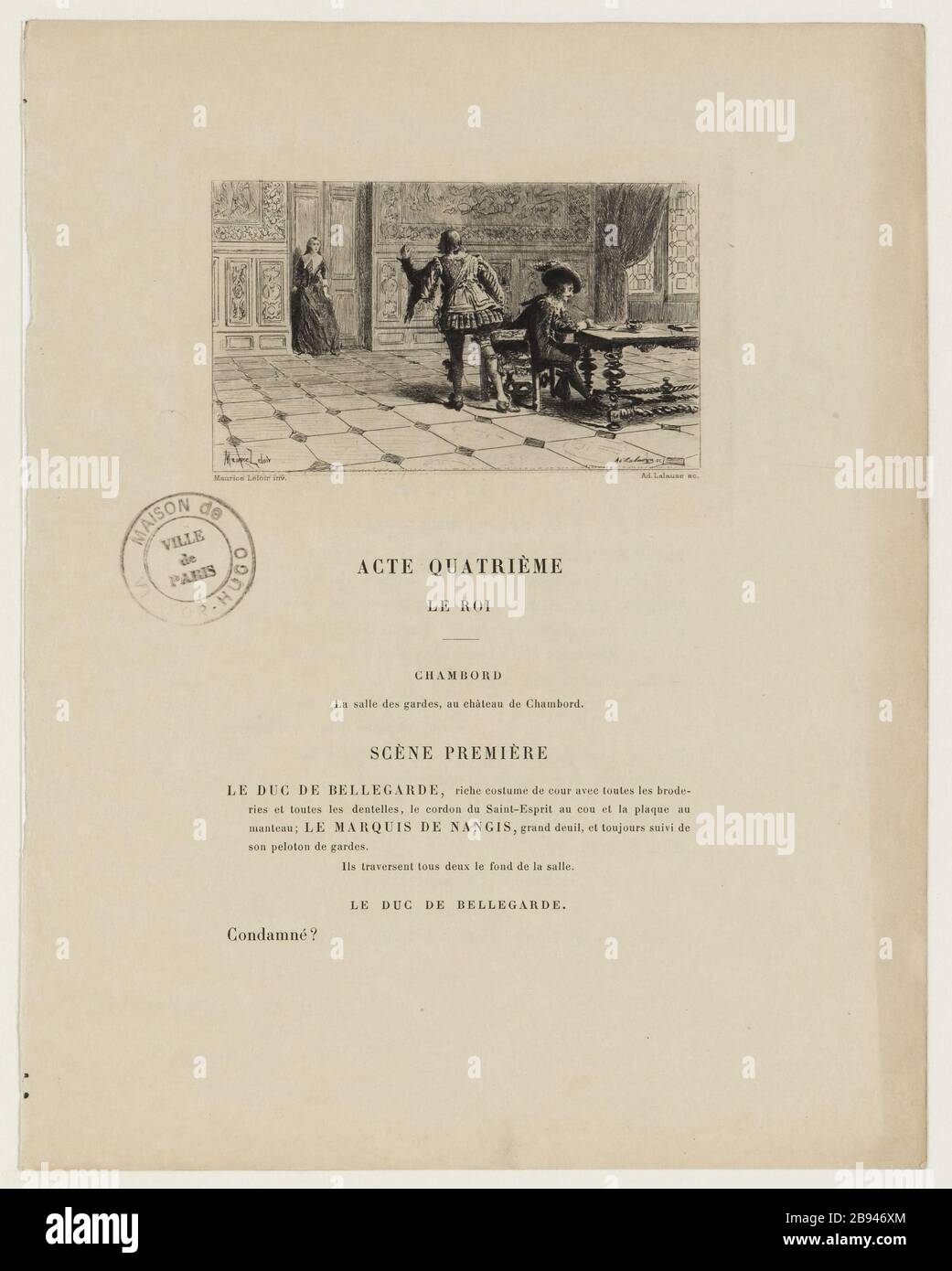 Marion Delorme, Act IV, Scene VIII: Marion, the Angely and Louis XIII ...