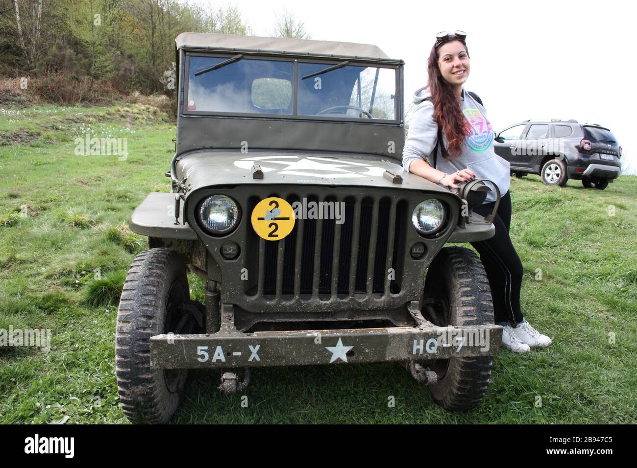 American military jeep of the Second World War on the paths of the ...
