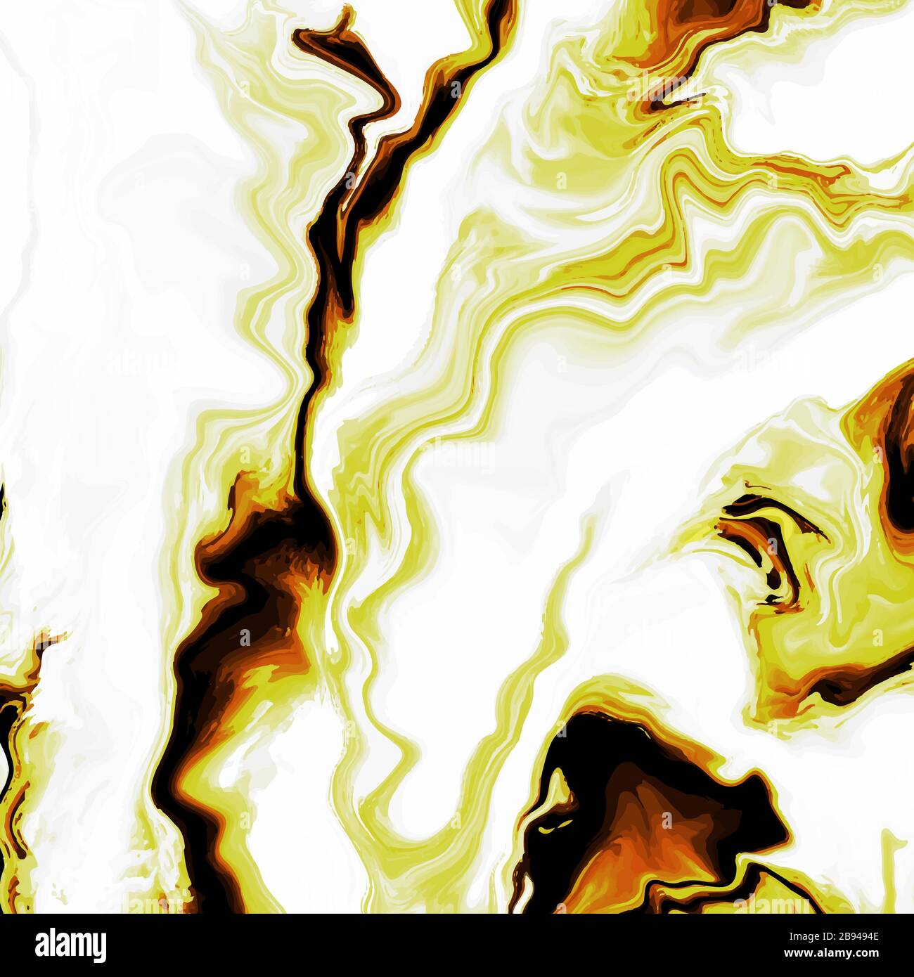 Abstract illustration fluid art design background Yellow color Stock ...