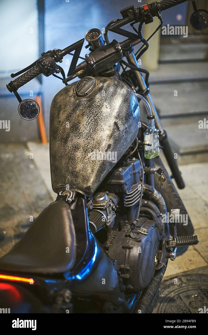 Tbilisi, Georgia August 10, 2019 Custom Kawasaki Vulcan Bobber ...