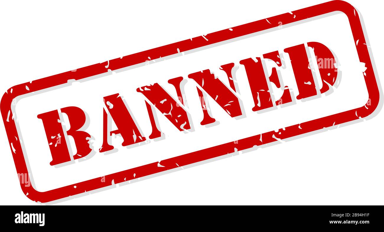 Banned red grunge stamp Cut Out Stock Images & Pictures - Alamy