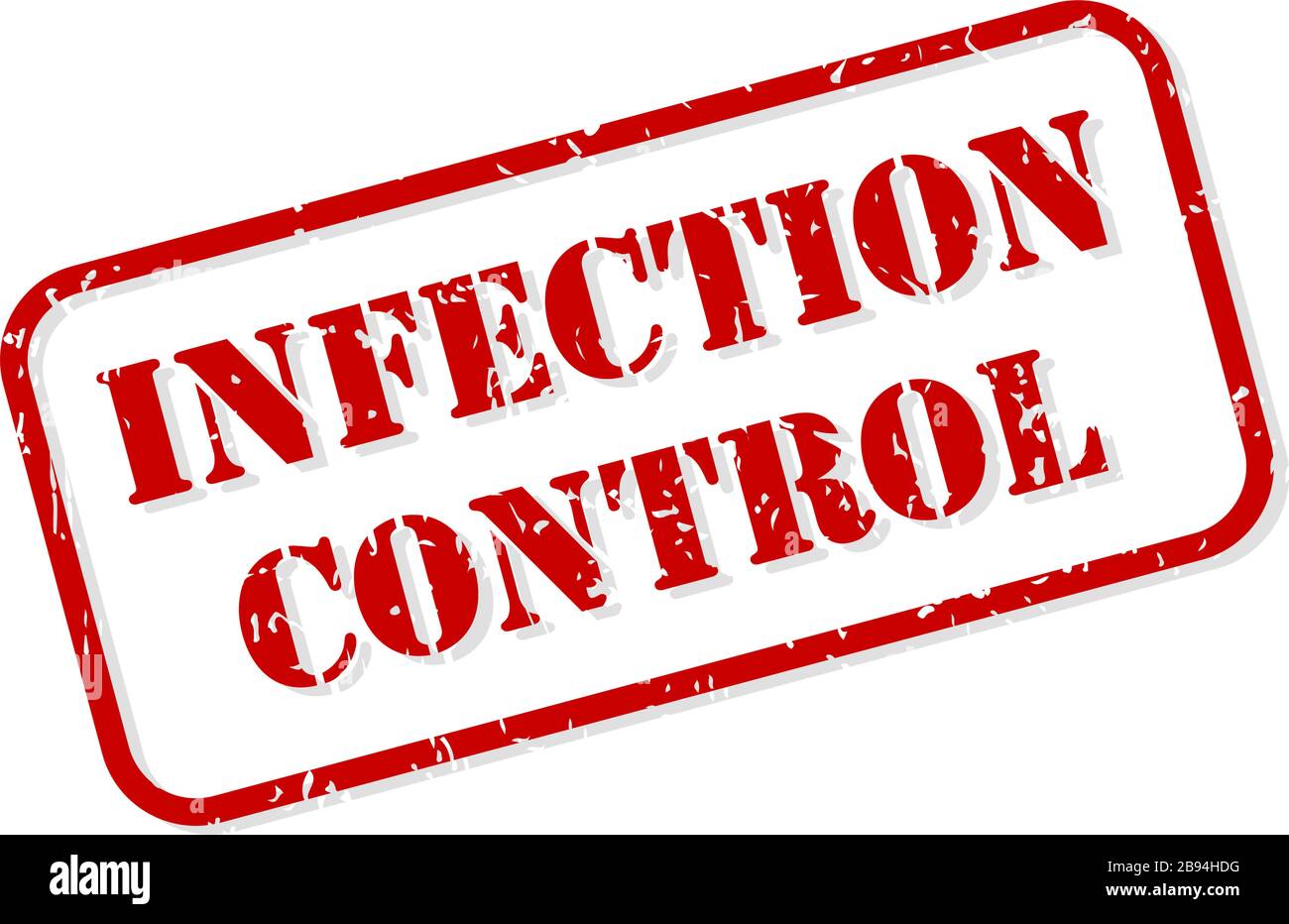 Infection control red rubber stamp vector isolated for social ...