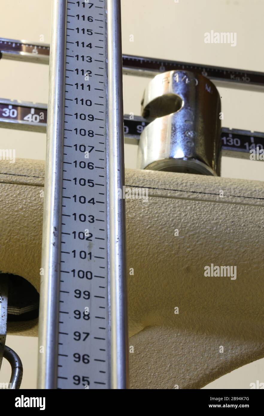 numbers for measuring height in the graduated numerical rod of an ...