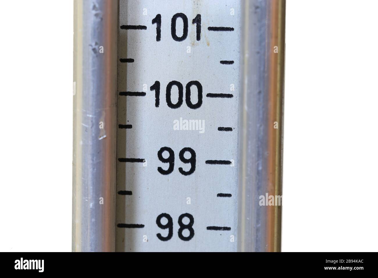 large number percent written in numerical graduated pole for measuring ...