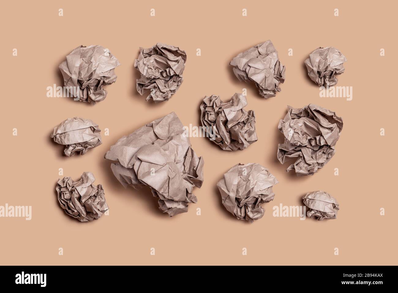 Pattern of crumpled lumps of wrapping paper, recyclable packaging Stock ...
