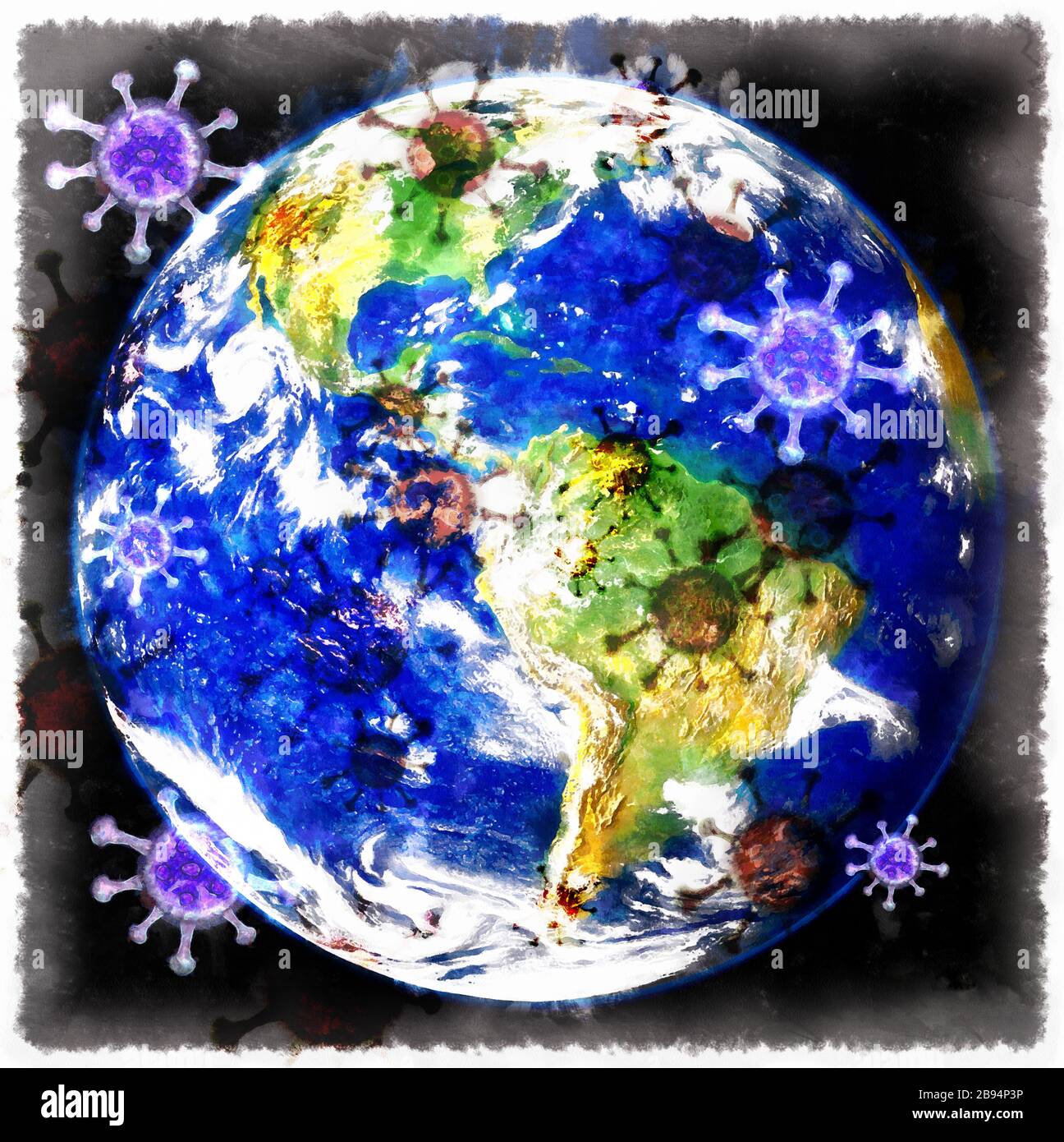 Coronavirus COVID-19 Viruses over earth. image furnished by NASA Stock ...