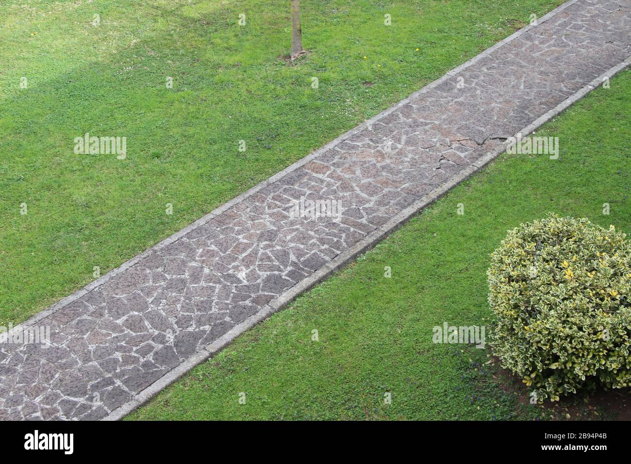 pathway in the park, top view in Italy Stock Photo - Alamy
