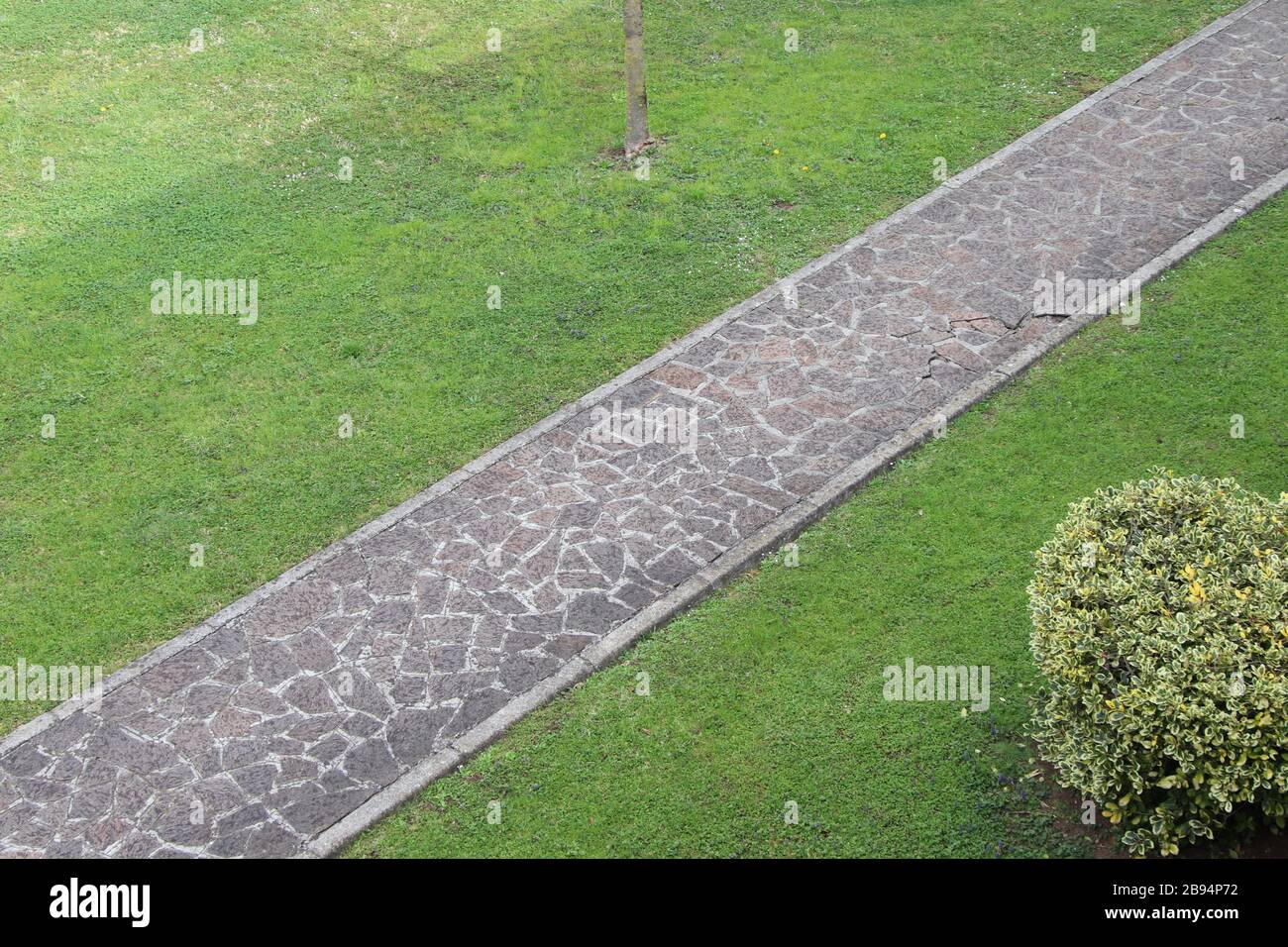 pathway in the park, top view in Italy Stock Photo - Alamy