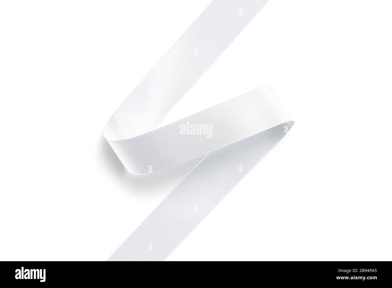 Blank white curl silk ribbon mock up, isolated Stock Photo - Alamy