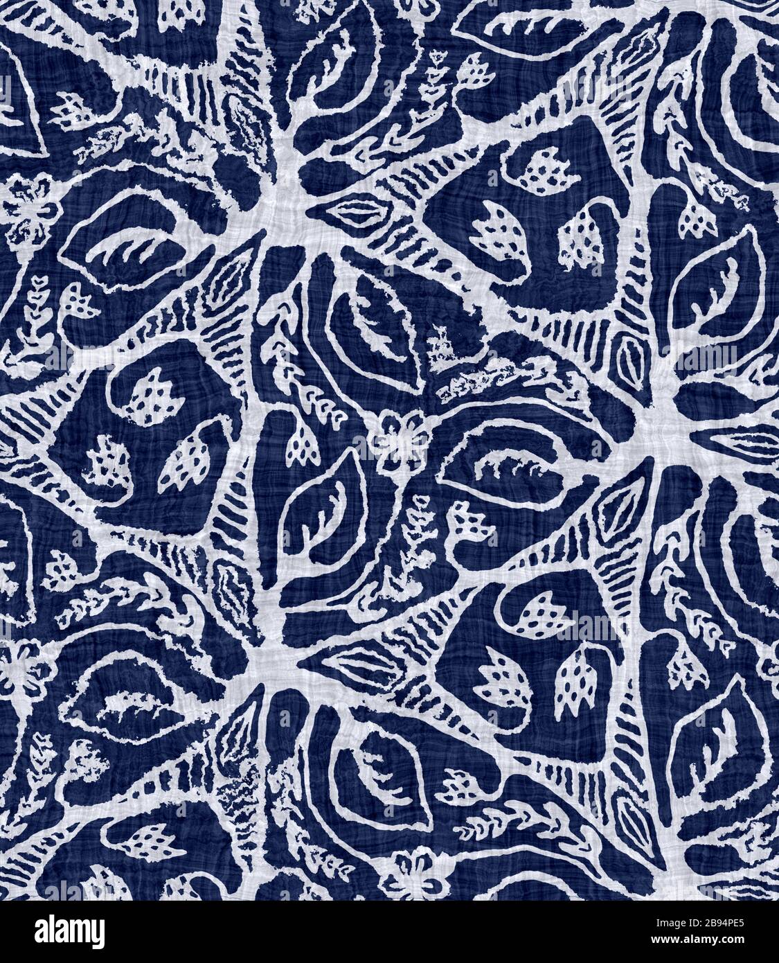 Indigo blue batik damask dyed effect texture background. Seamless ...
