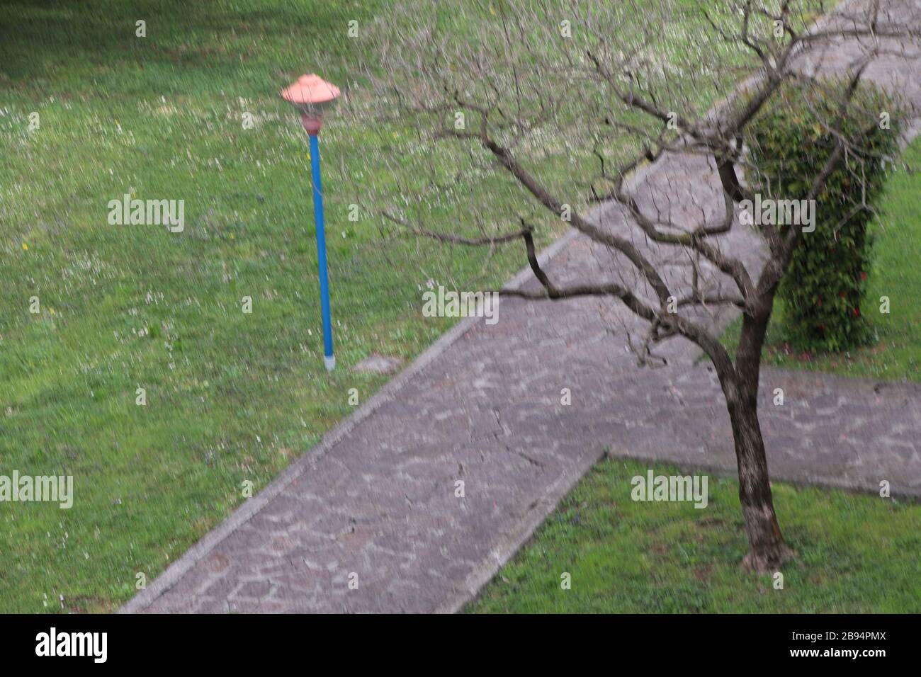 pathway in the park, top view in Italy Stock Photo - Alamy