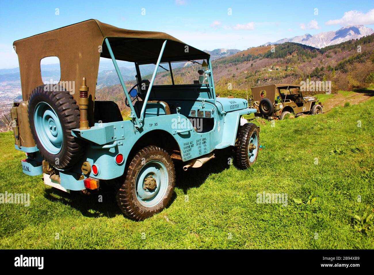 American military jeep of the Second World War on the paths of the ...
