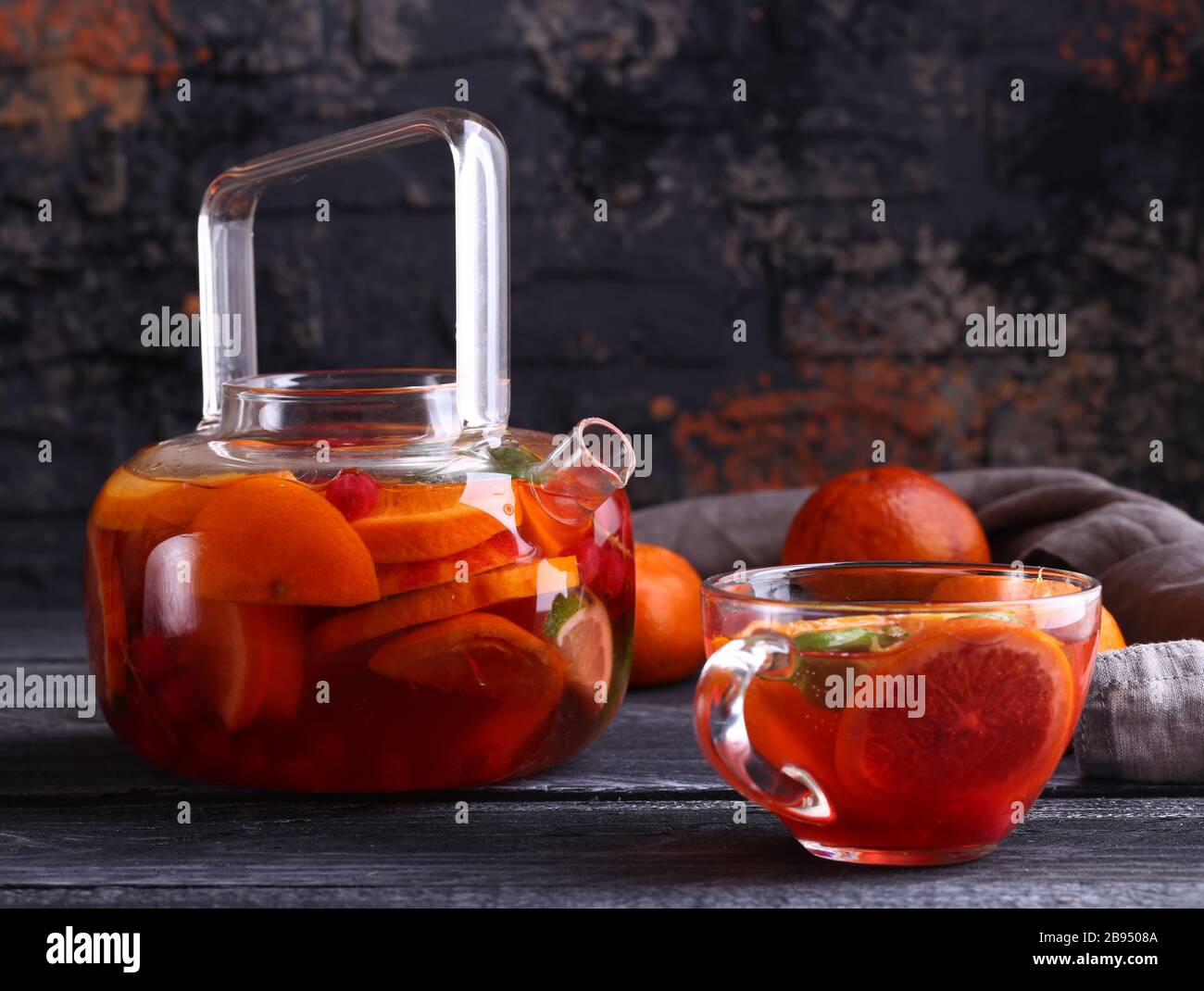 natural organic citrus fruit tea Stock Photo - Alamy
