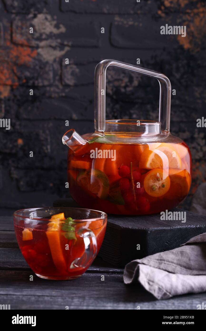 natural organic citrus fruit tea Stock Photo - Alamy