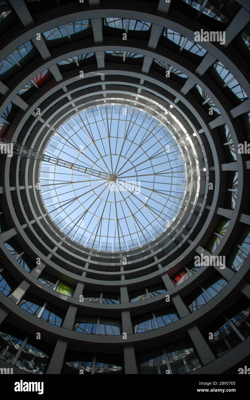 Round builiding with glass windows roof Stock Photo - Alamy