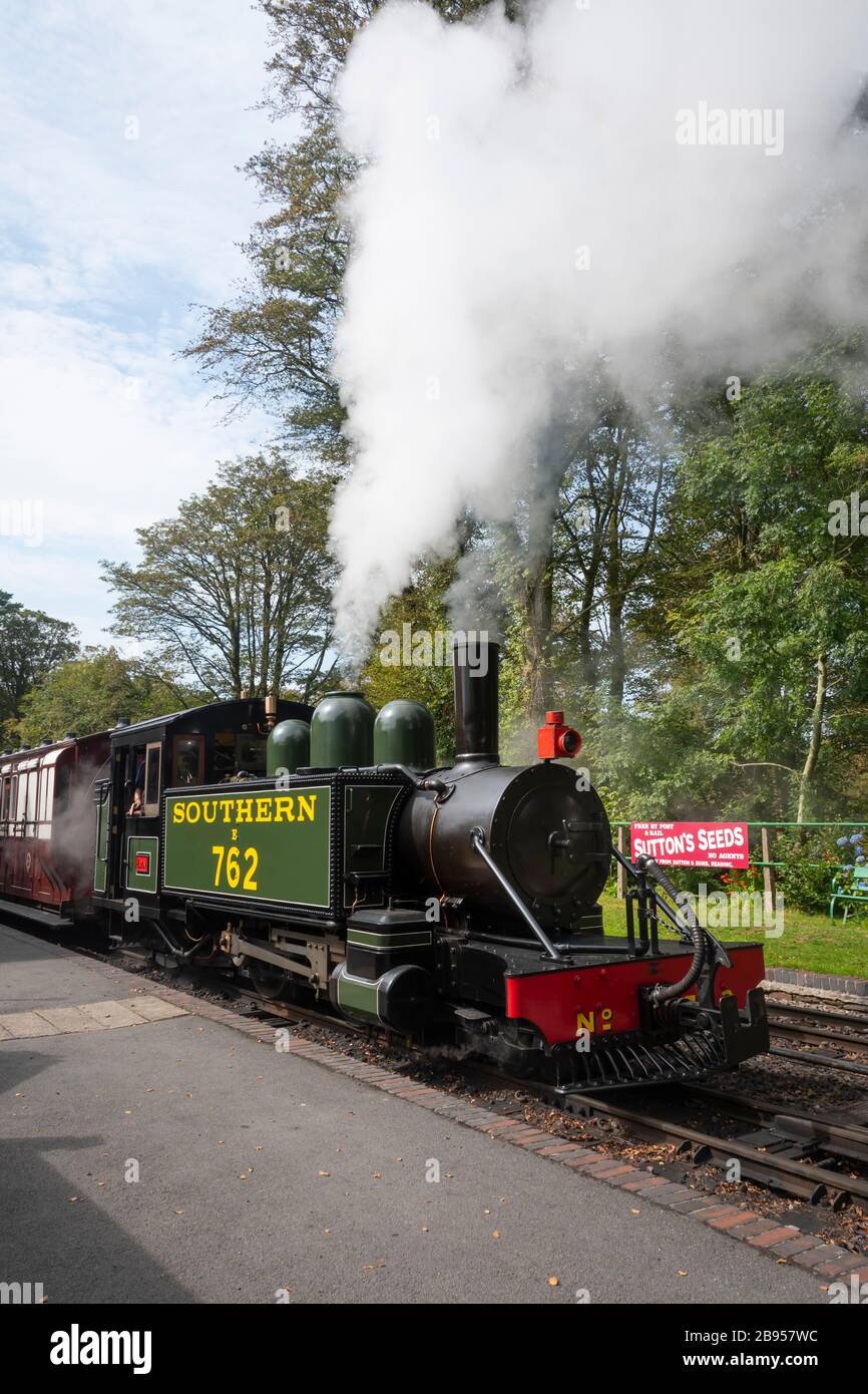 Narrow Gauge steam engine, "Lyn", at Woody Bay Station on the Lynton ...