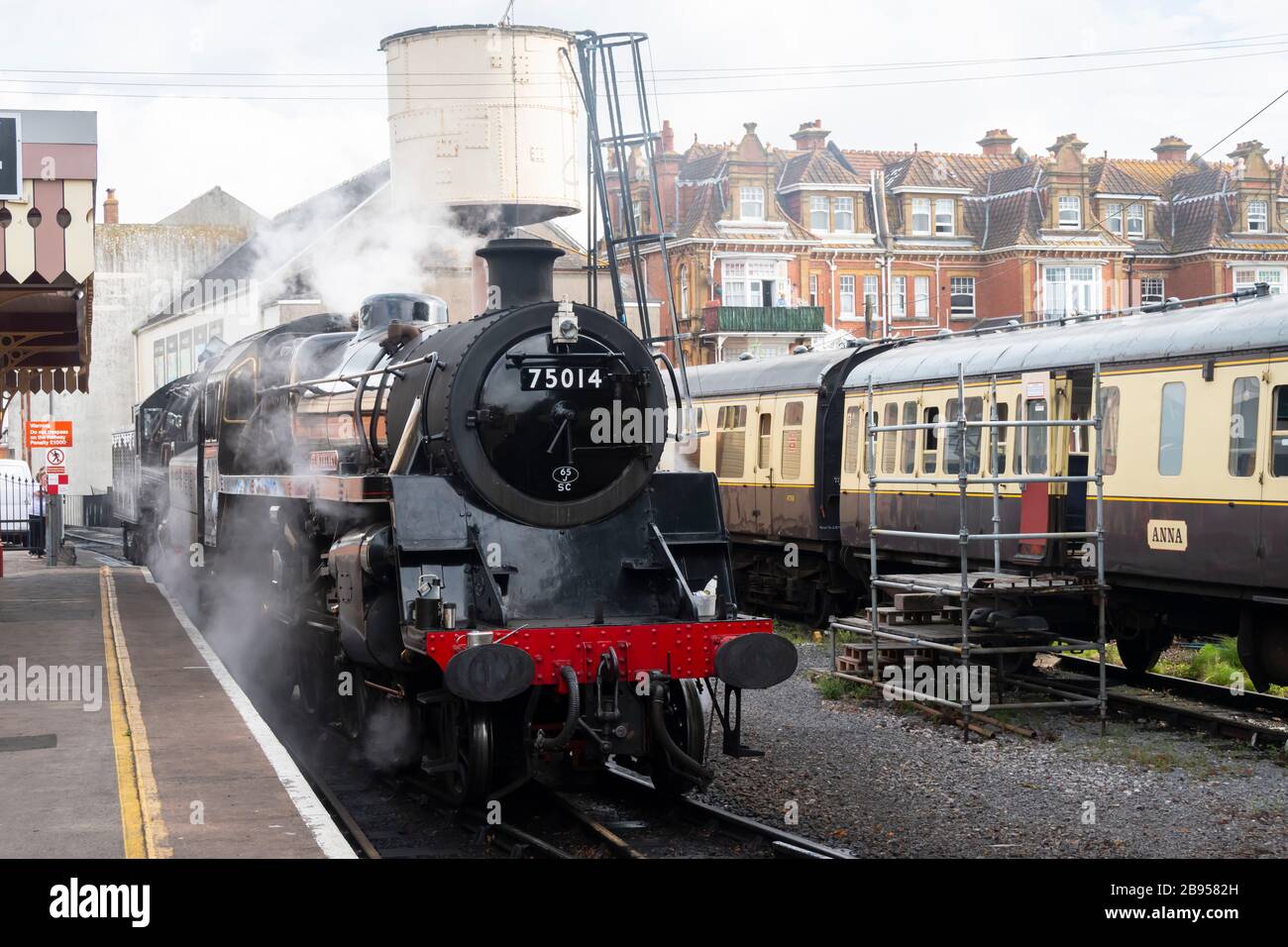 British Railways Standard Class 4 4-6-0, at Paignton station on the ...