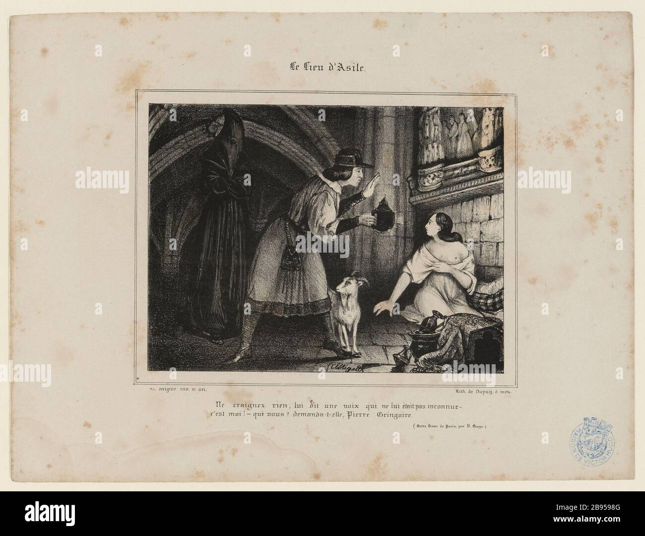 [Our Lady of Paris, Book XI, Chapter I] Place Asylum Stock Photo - Alamy