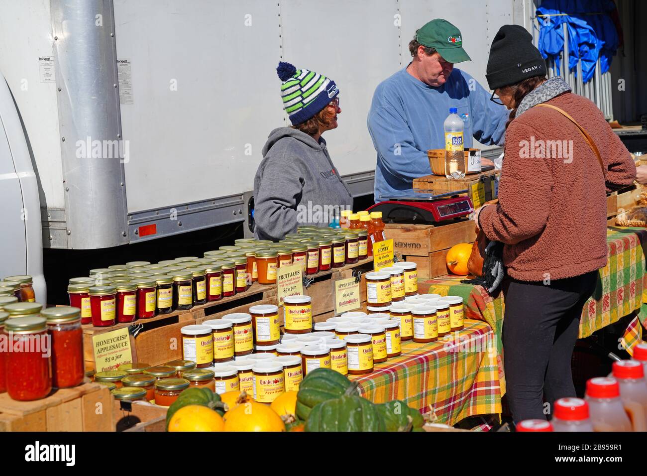 WASHINGTON, DC -23 FEB 2020- View of the Freshfarm market, an outdoor ...