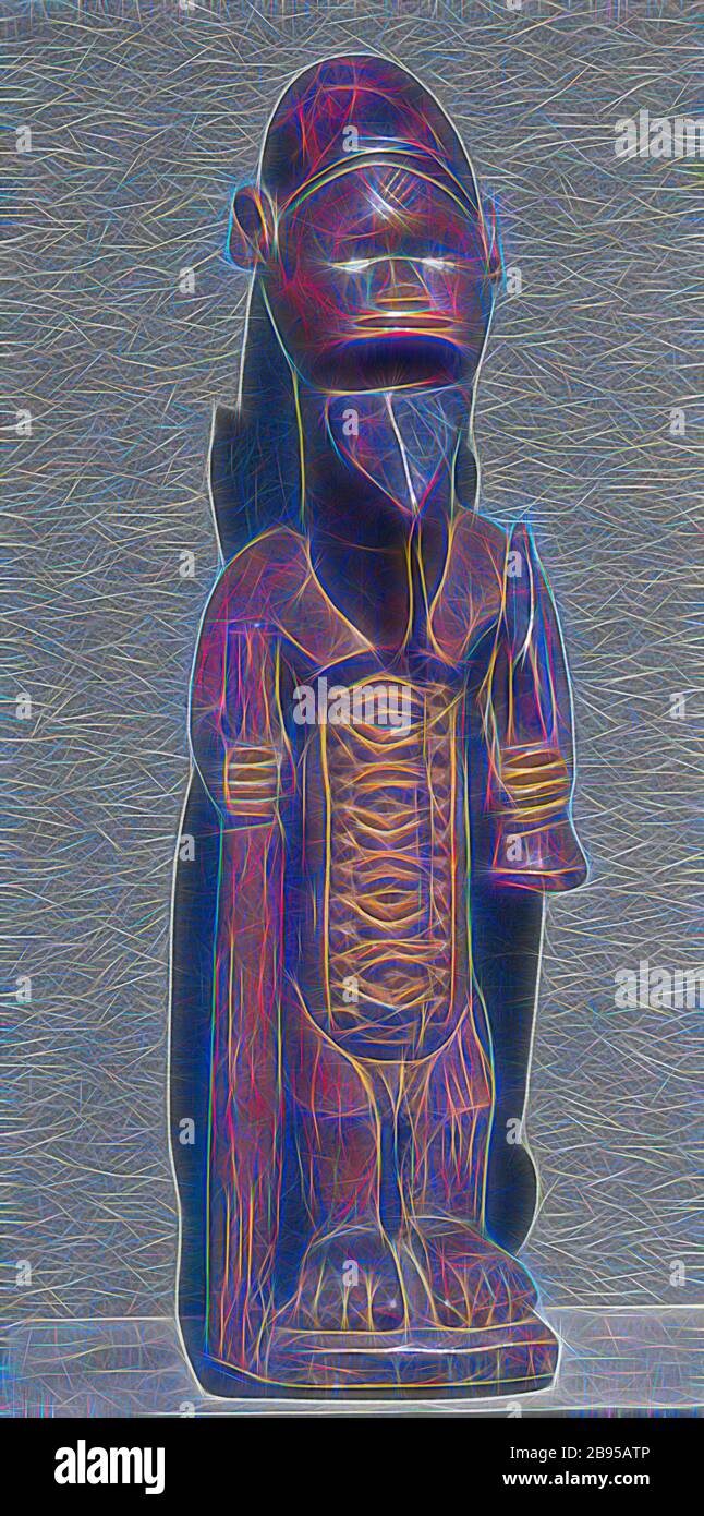 male figure, Bembe people, late 19th century, wood, ceramic, H: 5-7/8 ...