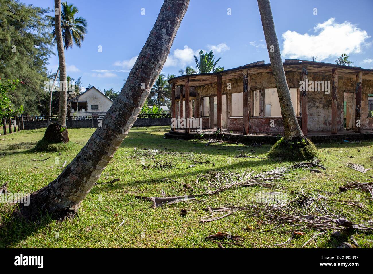 Abandoned government offices and colonial residences in the Manakara ...