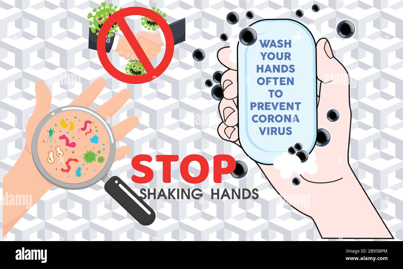 stop handshake to prevent germs spread Stock Vector Image & Art - Alamy