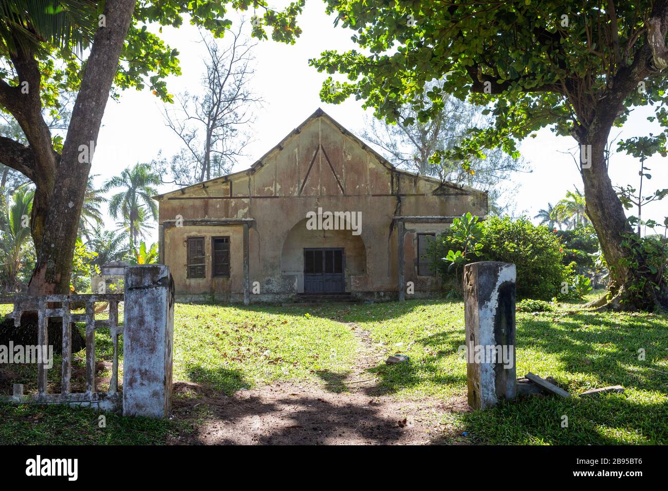 Abandoned government offices and colonial residences in the Manakara ...
