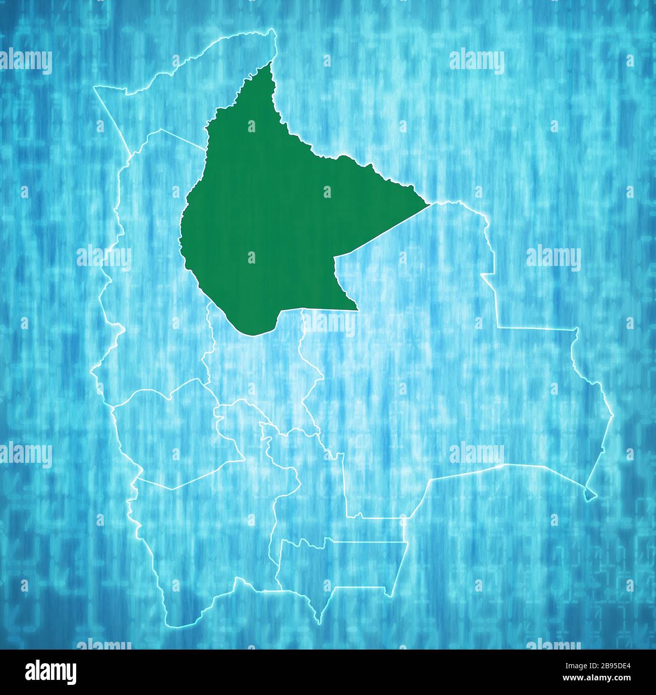 territory and flag of Beni region on map with administrative divisions ...