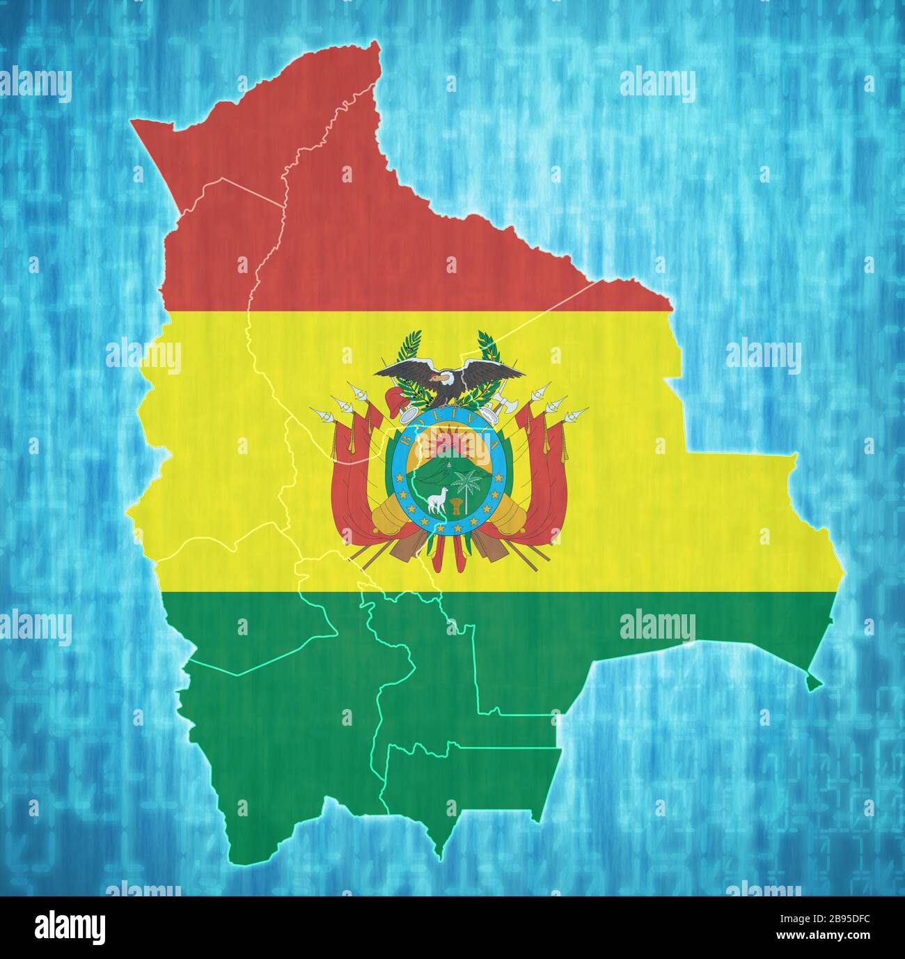 territories and flag of regions on map with administrative divisions ...