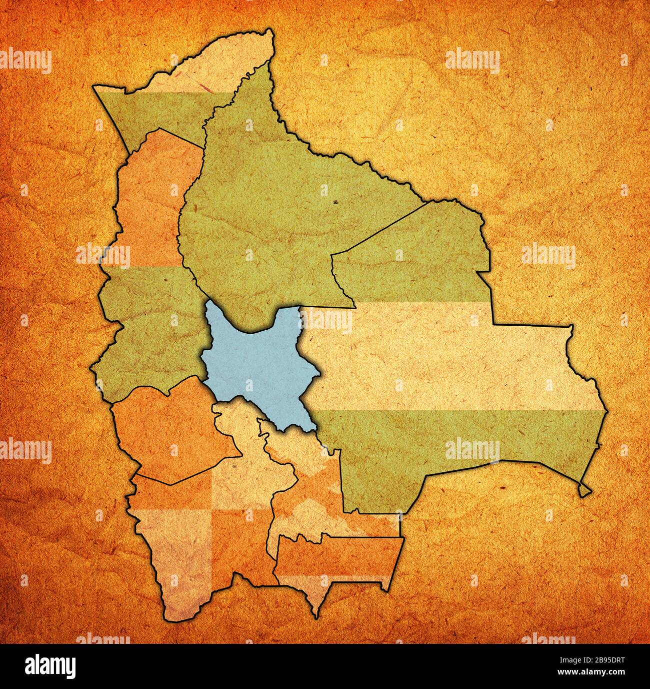territory and flag of cochabamba region on map with administrative ...