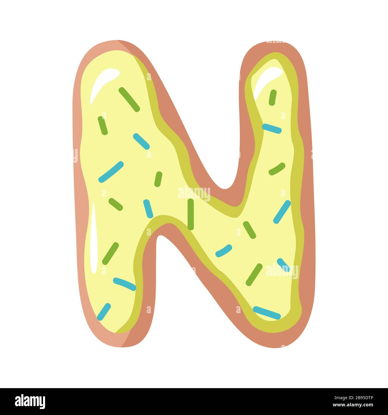 Letter of the donut alphabet on the white background Stock Vector Image ...