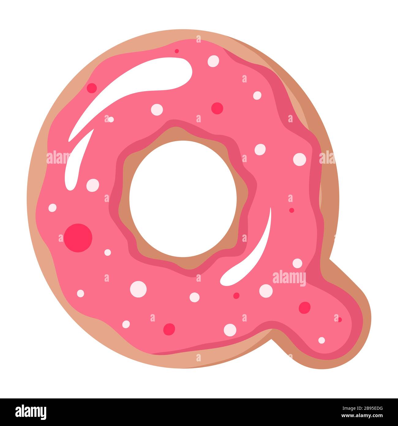 Letter of the donut alphabet on the white background Stock Vector Image ...