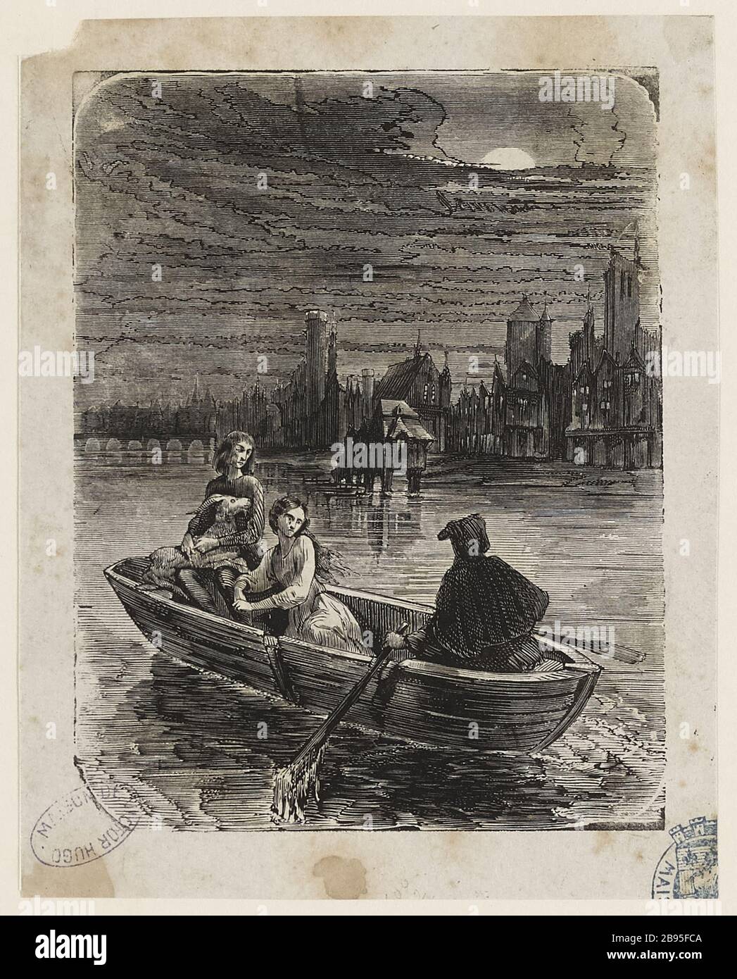 [Our Lady of Paris, Book XI, Chapter I], seizing two oars, seated ...