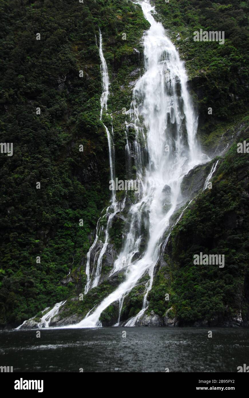 Waterfalls in Milford Sound, New Zealand Stock Photo - Alamy