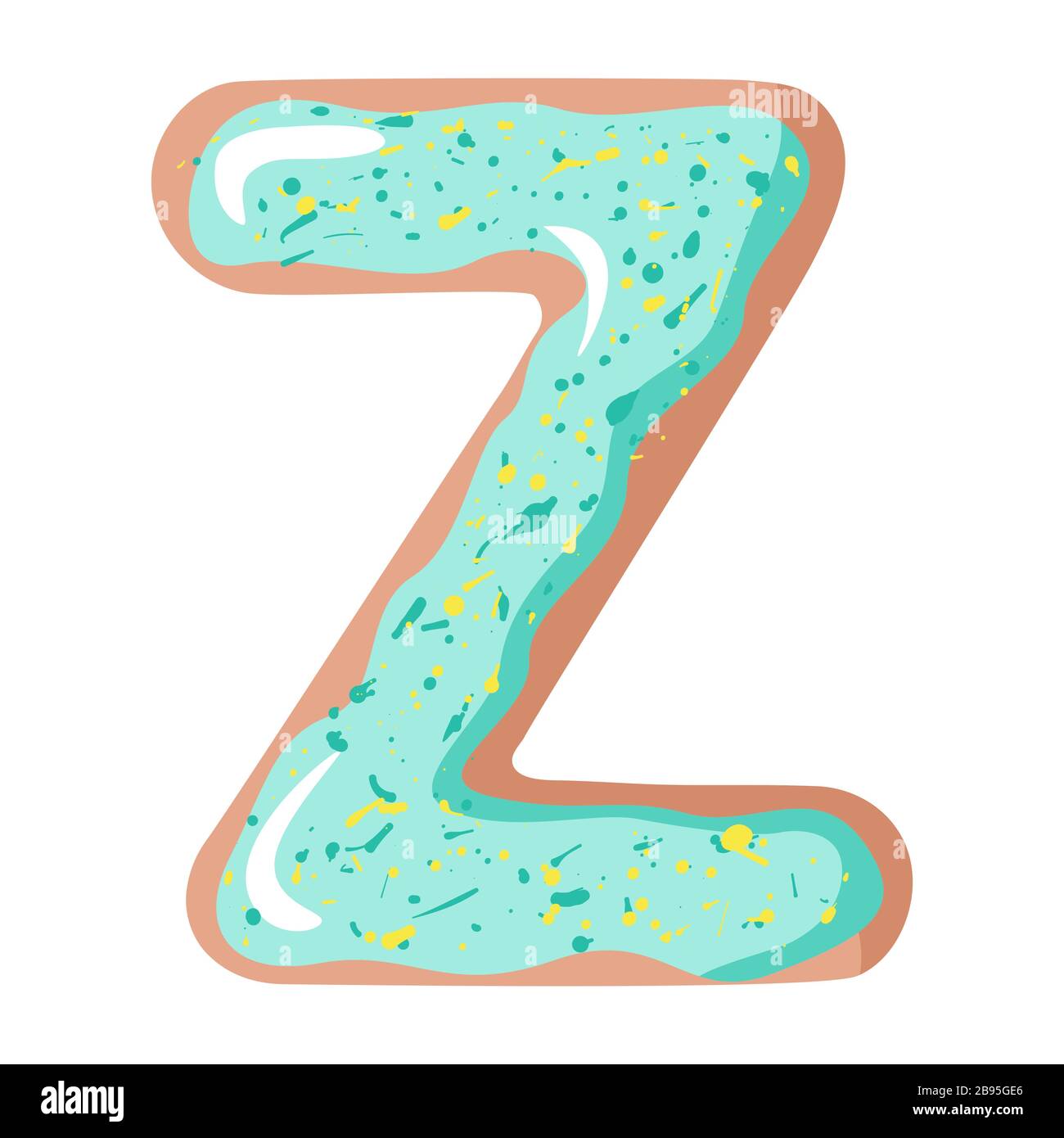 Letter of the donut alphabet on the white background Stock Vector Image ...