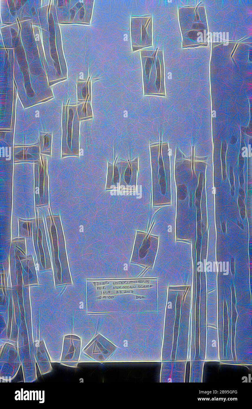 woman's bath scarf, Moroccan, late 1800s, cotton embroidered with silk ...