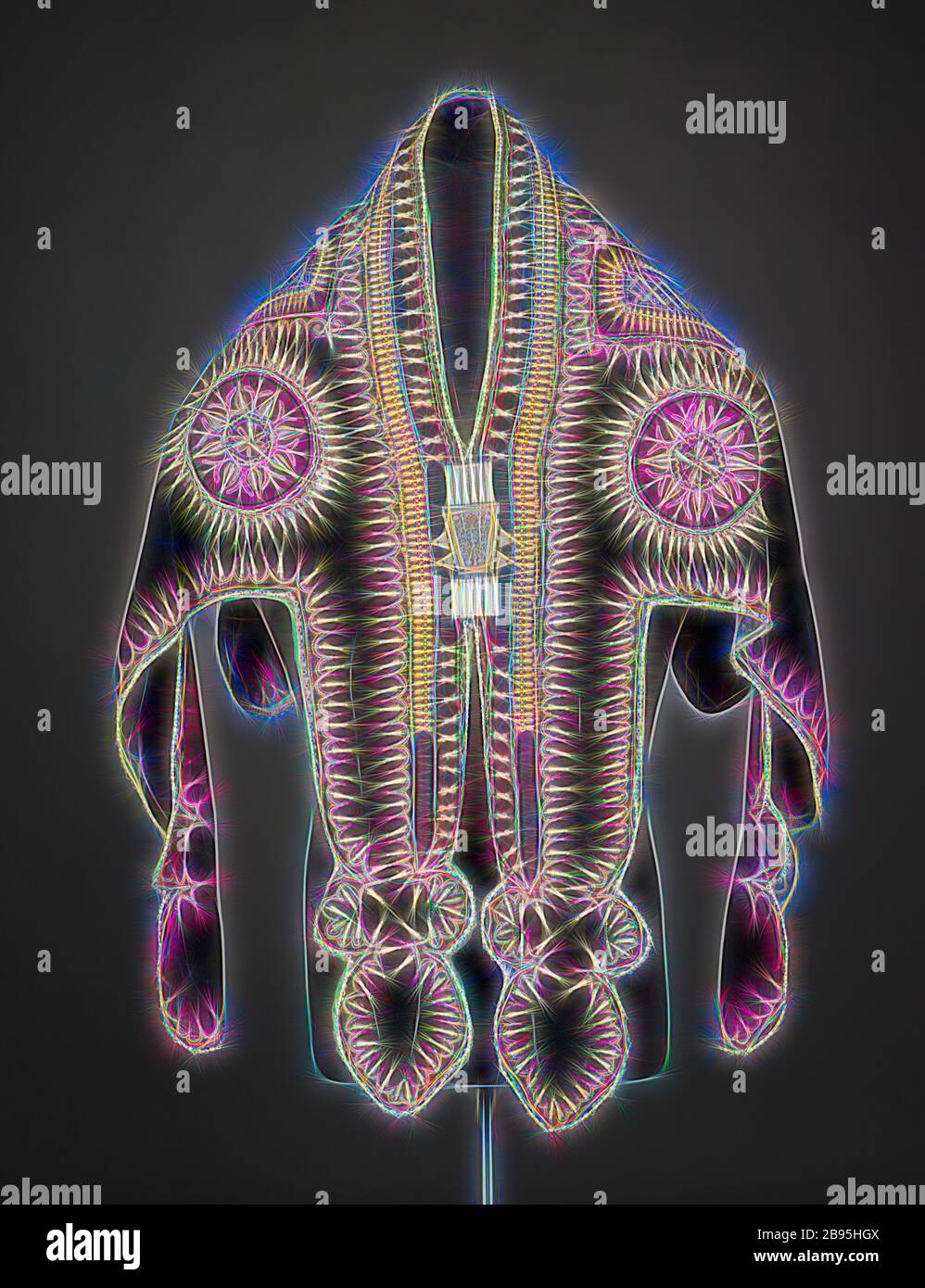 ceremonial tunic, Amharic people, early 1900s, silk velvet, metal ...