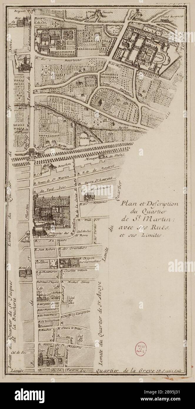 Map and Description of the Saint-Martin, with its streets and its ...