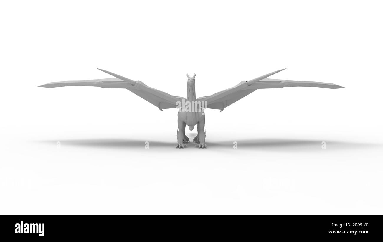 3D rendering of a dragon mythical creature animal isolated on empty ...