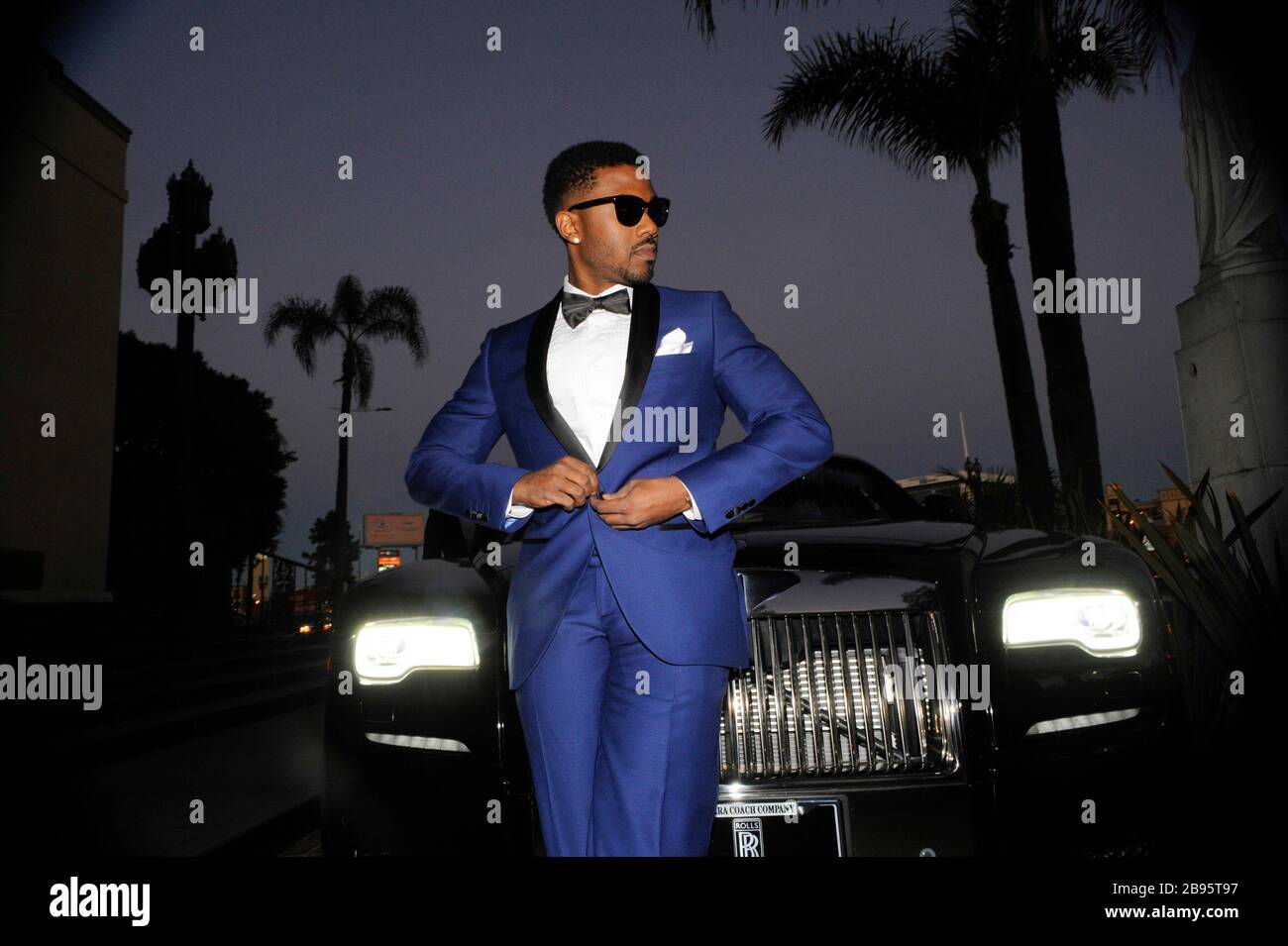 Singer Ray J on set portrait of his music video "Curtains Closed" in ...