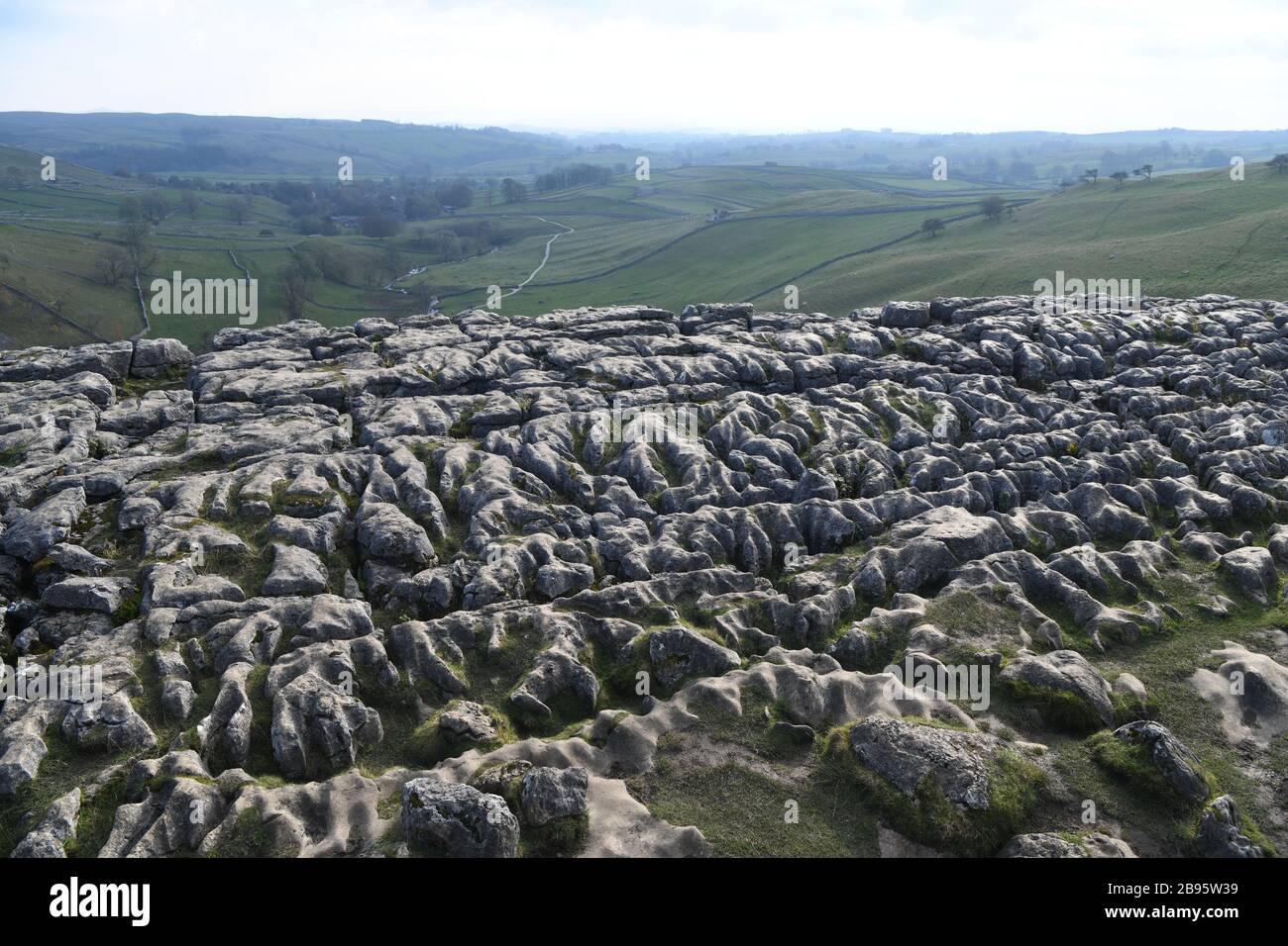 Limestone pavement at the top of Malham Cove, Malham, North Yorkshire ...