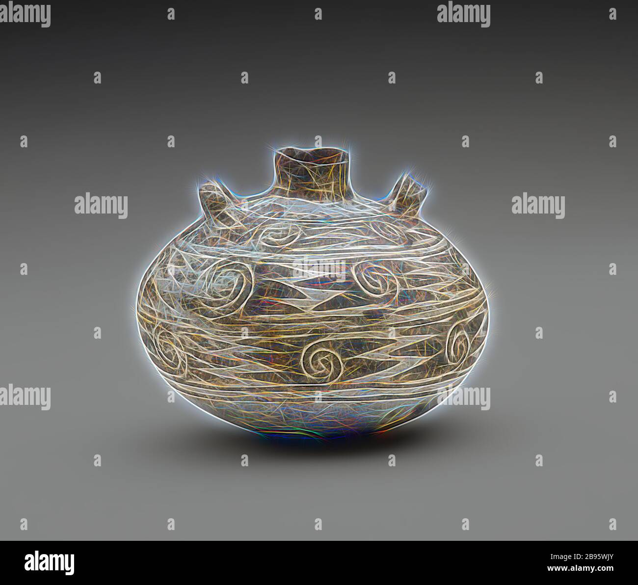 jug with two lug handles, Anasazi culture, 1100-1300, ceramic, pigment ...