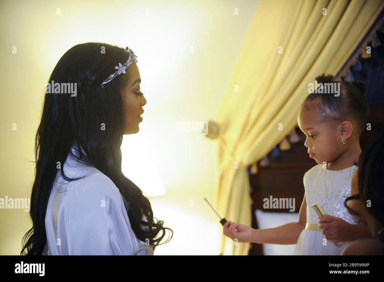 Reality TV Star / Model Princess Love (l) on set of music video ...