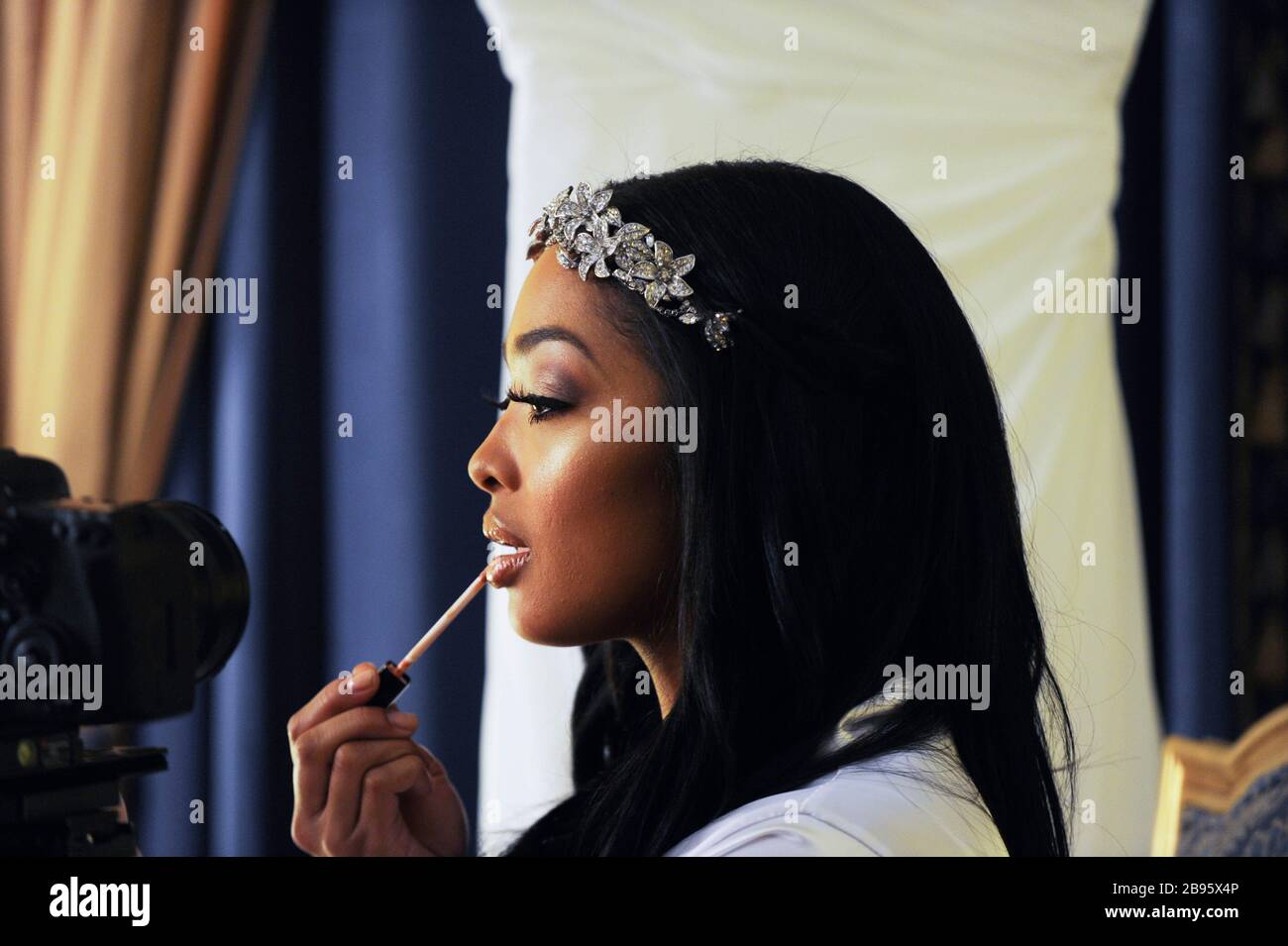 Reality TV Star / Model Princess Love on set of music video "Curtains ...