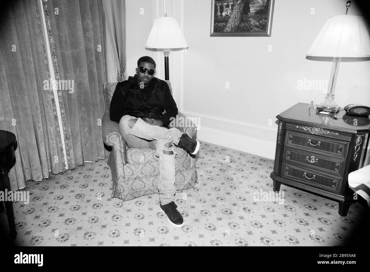 Singer Ray J on set portrait of his music video "Curtains Closed" in ...