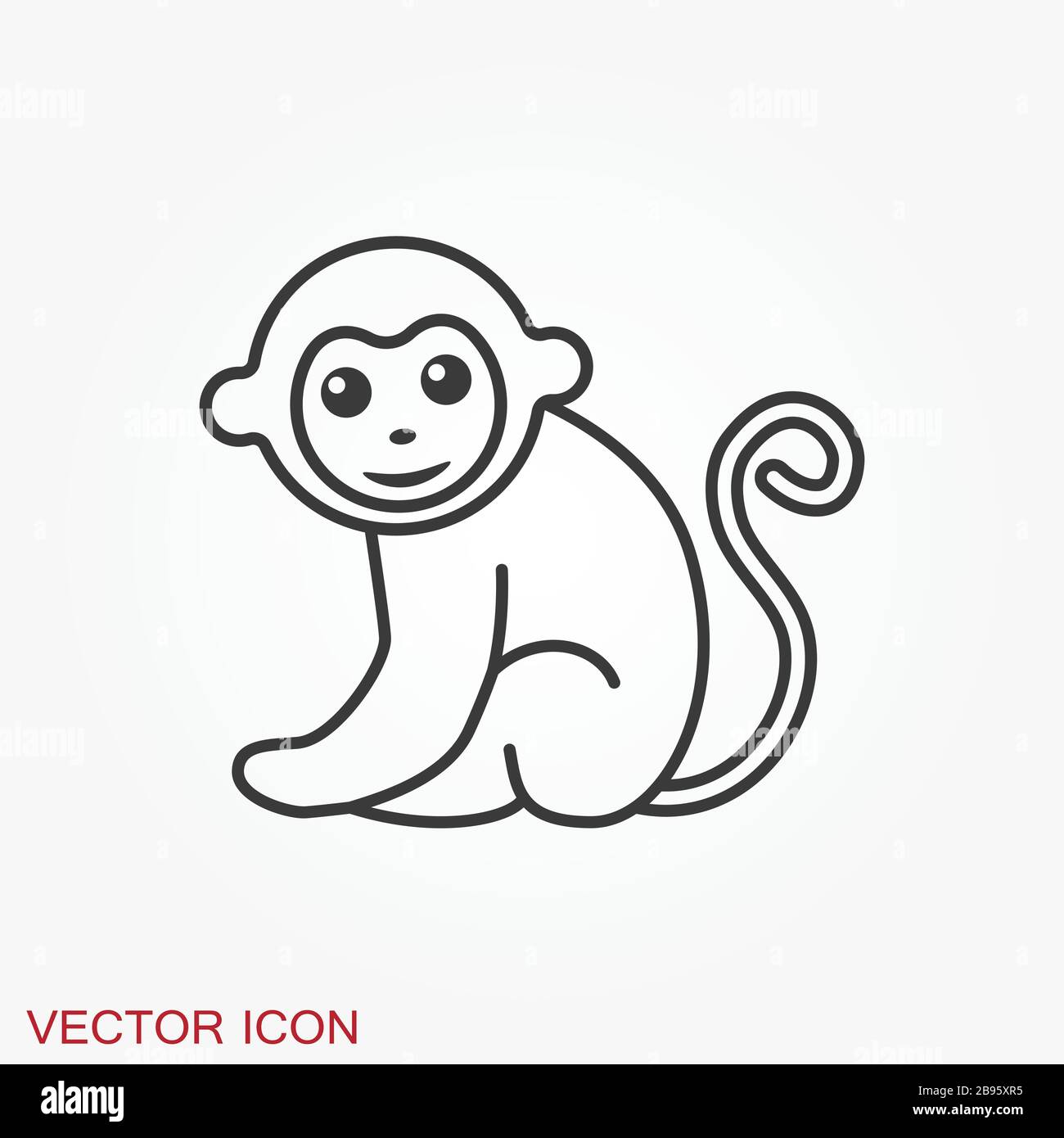 Vector monkey icon isolated on background. Animal symbol Stock Vector ...